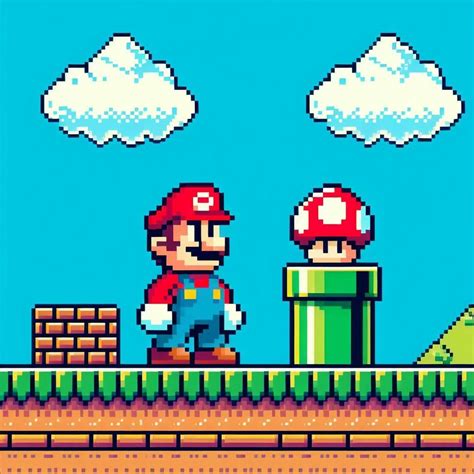 Super Mario Bros In Pixel Art