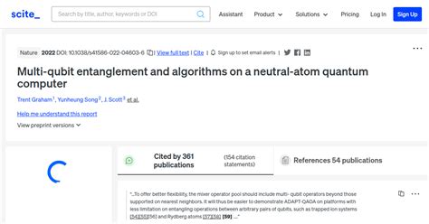 multi qubit entanglement and algorithms on a neutral atom quantum computer