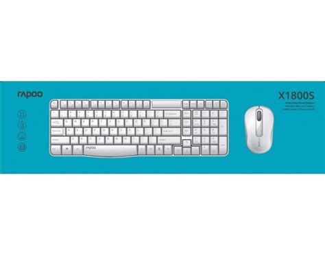 RAPOO KEYBOARD MOUSE COMBO WIRELESS X1800S WHITE