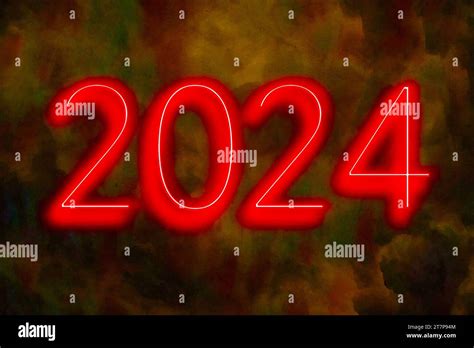 Ein Neujahrsthema 2024 ist hier in einer 3D-Illustration zu sehen ...