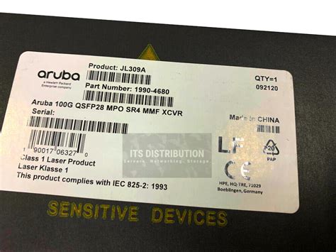 Jl309a I Genuine New Hpe Aruba 100g Qsfp28 Mpor4 Sr4 Mmf Transceiver