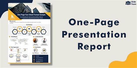 one page presentation report fact sheet business model template