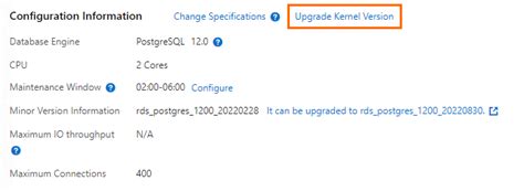 Updateマイナーエンジンのバージョンのapsaradb Rds Postgresqlためインスタンス Alibaba Cloud