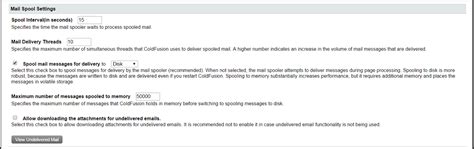 Server Settings Mail Coldfusion Tuning Guide