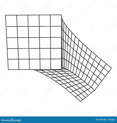 Wireframe Mesh Bend Box Stock Vector Illustration Of Icon 97591337