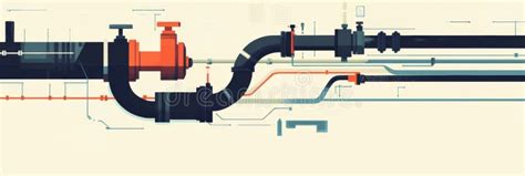 Minimalist Infographic Illustrating Gas Pipelines And Flow Dynamics With Clear Structural