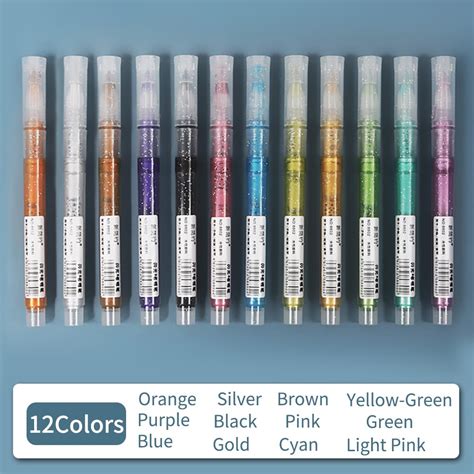 8 12 Kleuren Glitter Metallic Marker Pennen Set Ve Grandado