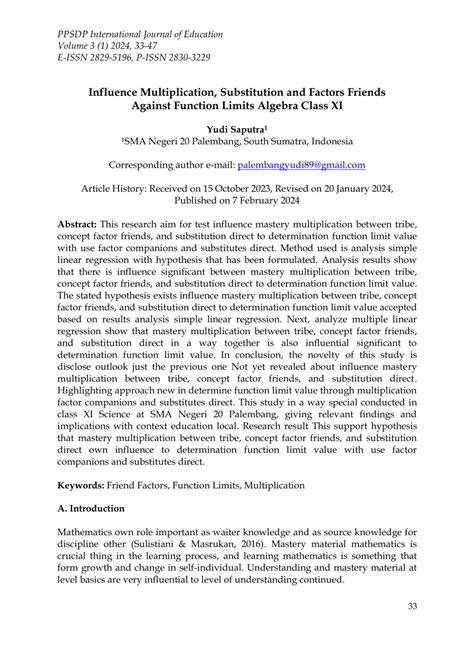 Pdf Influence Multiplication Substitution And Factors Friends