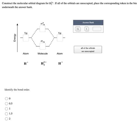 solved construct the molecular orbital diagram for h if