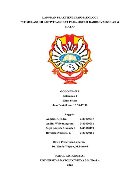 R 2 Uji Aktivitas Obat Pada Mata Dan Kardiovaskular Pdf