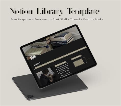 Notion Template Library Bookshelf Notion Dark Chaotic Academia Etsy