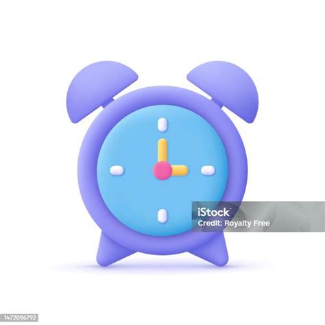 자명종 시간 유지 시간 측정 시간 관리 및 마감 개념 3d 벡터 아이콘입니다 만화 최소한의 스타일 3차원 형태에 대한 스톡 벡터