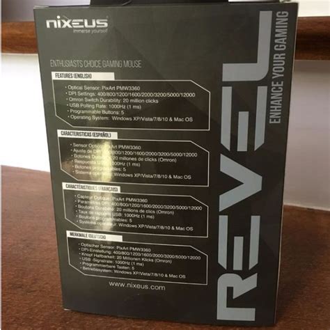 Bnib White Nixeus Revel Gaming Mouse Pixart Pmw3360 Computers And Tech Parts And Accessories