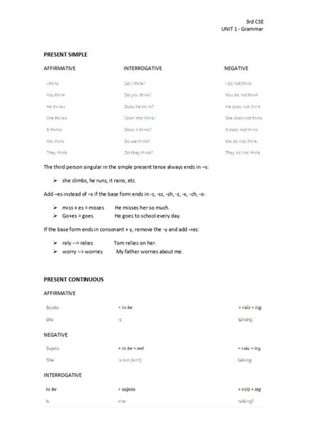 Grammar Unit1 3rd Cse Pdf Grammatical Tense Languages