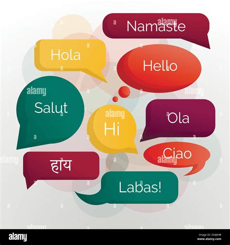 Hello bubble speech different concept background. Cartoon illustration of hello bubble speech ...