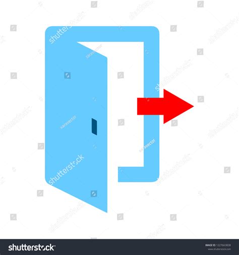 Emergency Exit Sign Exit Door Icon Stock Vector Royalty Free 1227663838