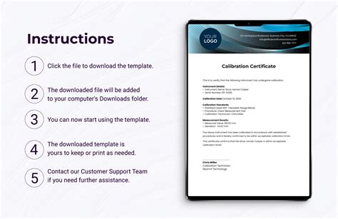 Calibration Certificate Template In Word Download