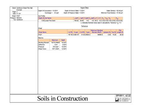 Designing Cantilever Sheet Pile Walls Using A Chart