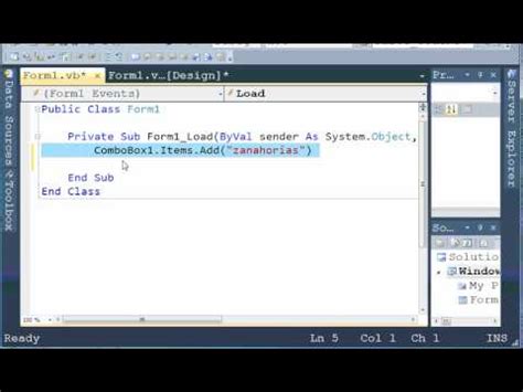 Ms Visual Basic NET Tutorial Parte ComboBox Programacion YouTube