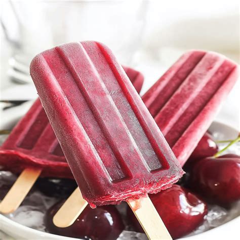 Fresh Cherry Popsicles