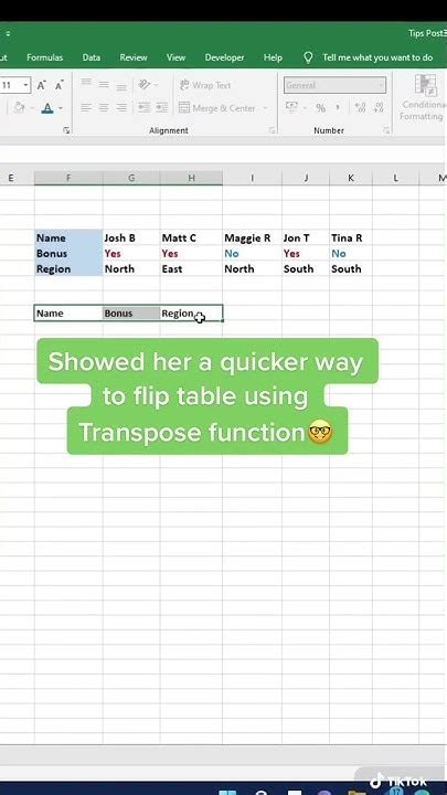 1 way to flip excel data using transpose function excel shorts youtube