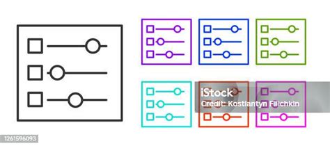 흰색 배경에 격리 된 검은 줄 자동차 설정 아이콘 자동 정비사 서비스 수리 서비스 자동 정비사 유지 보수 기호입니다 다채로운 아이콘을 설정합니다 벡터 일러스트레이션 교통