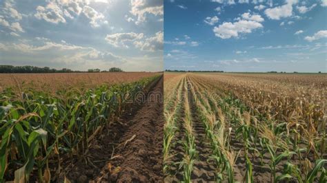 A Beforeandafter Image Of A Corn Field The First Photo Shows A Healthy