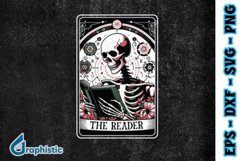 The Reader Tarot Card Skeleton SVG Graphic By Graphistic Creative Fabrica