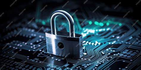 premium ai image padlock over graphics representing internet cyber