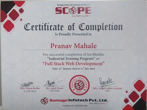 Pranav Mahale On Linkedin Mernstack Sumagoinfotech Training