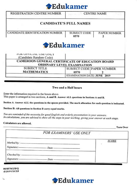Gce O Level Maths Paper 2 2019 Pdf Function Mathematics Angle