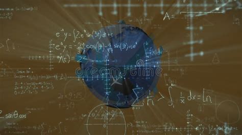 Animation Of Mathematical Equations Over Globe Stock Footage Video Of