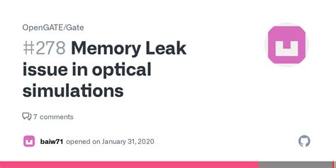 memory leak issue in optical simulations · issue 278 · opengate gate