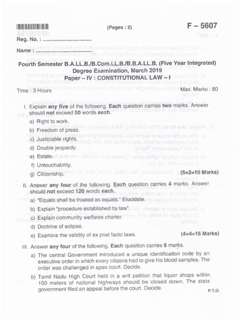 Consti Ba Bba Bcom Mar 2019 Iv Sem4 Pdf