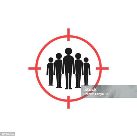 目標受眾圖示受眾定位向量隔離符號團隊內部目標插圖向量圖形及更多目標市場圖片 目標市場 人 人群 Istock