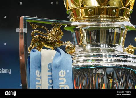 A Detailed View Of The Premier League Trophy Seen At The Premier League