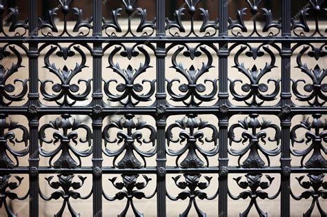 Premium Photo Intricate Wrought Iron Fence Texture With Ornate Designs Texture Background Pattern