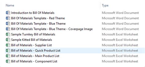 Bill Of Materials Template MS Word Excel MS Office Templates With AI Prompts