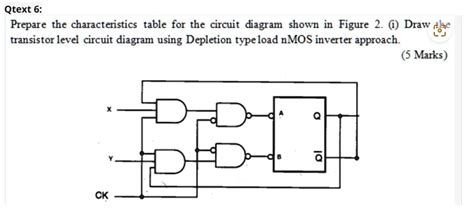 qtext 6 prepare the characteristics table for the circuit diagram