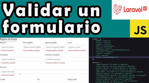 Código Fuente Para Validar Un Formulario Con Laravel 8 Y Javascript Youtube