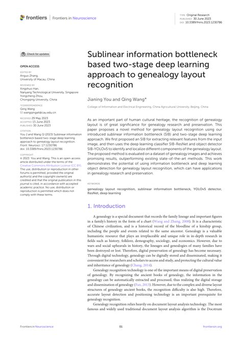 Pdf Sublinear Information Bottleneck Based Two Stage Deep Learning Approach To Genealogy
