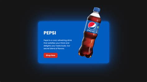 How To Make Animated Pepsi Product Card Using Html And Css Coding Stella