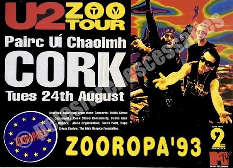 U2 Pairc Ui Caoimh 1993 Concert Poster Reproduction Print In Drogheda