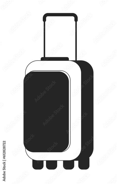 Suitcase For Travel Flat Monochrome Isolated Vector Object Luggage Storage Journey Abroad