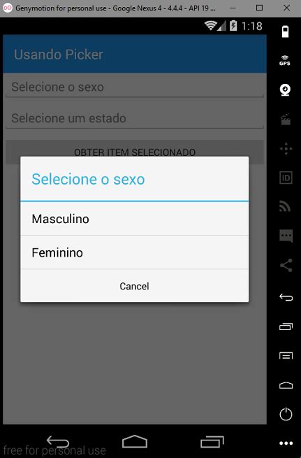 xamarin android usando um bindable picker