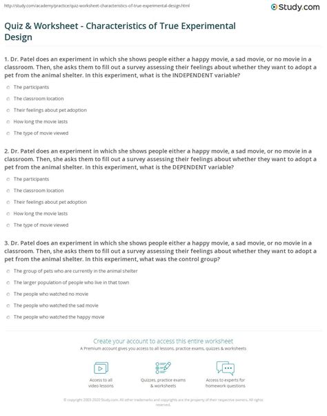 Experimental Design Worksheet Answers Printable Calendars At A Glance