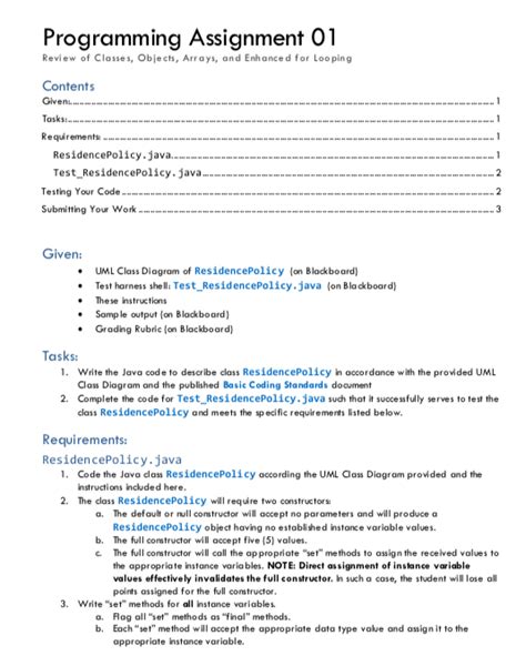 Solved Programming Assignment 01 Review Of Classes Objects