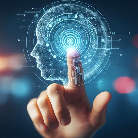 innovative ai interaction with human index finger and icon ai generated