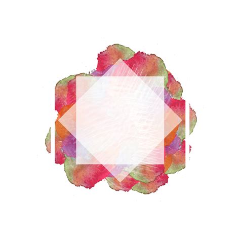 Colorful Watercolor Border With Png And Psd Colorful Watercolor