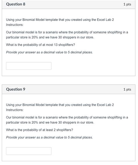 Solved Using Your Binomial Model Template That You Created